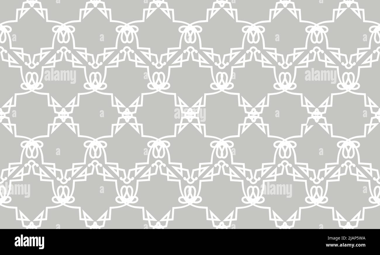 Abstract arabesque seamless pattern. Linear floral geometric line ...