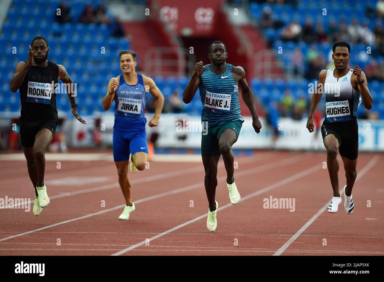 Ostrava, Czech Republic. 31st May, 2022. From left sprinters Brendon ...