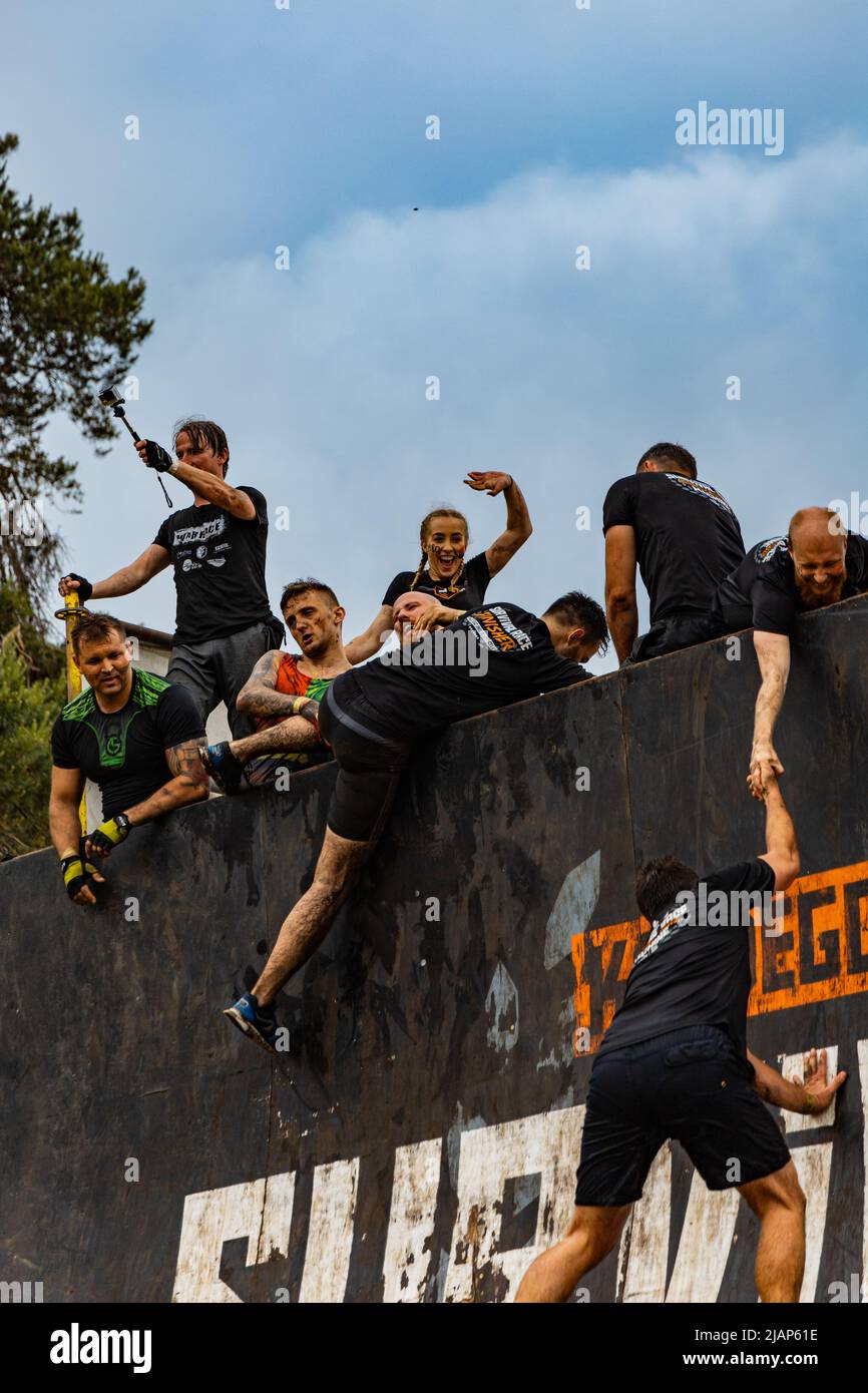 Poznan, Poland - June 2021: An hard extreme obstacle course Survival ...