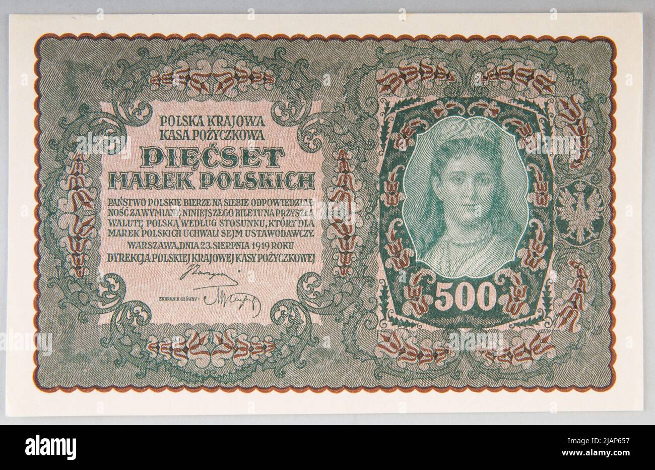 Banknote for 500 Polish marks, Republic of Poland (1918–1939), Polish ...