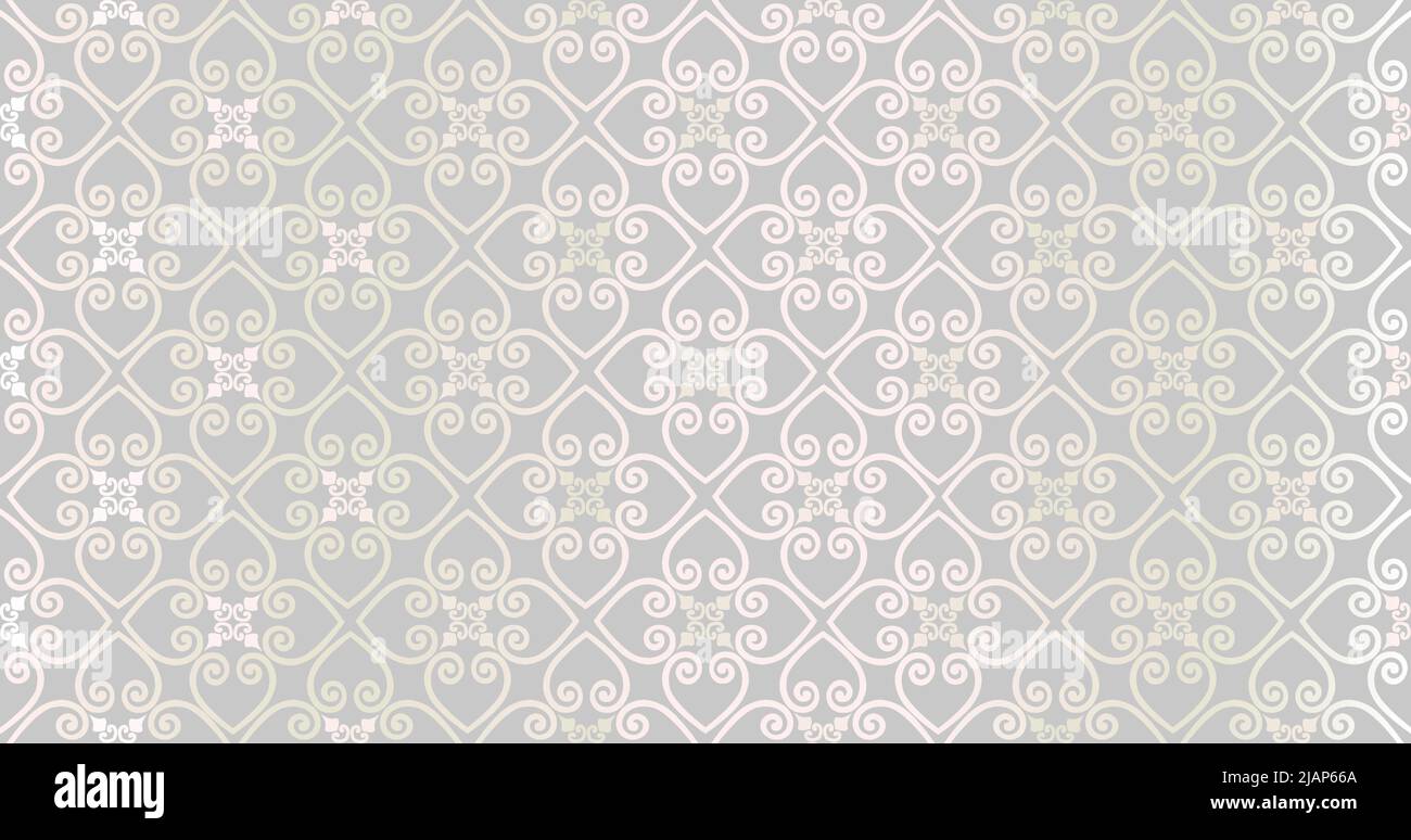 Abstract Seamless Pattern Arabic Line Ornament With Geometric Shapes Linear Floral Ornamental