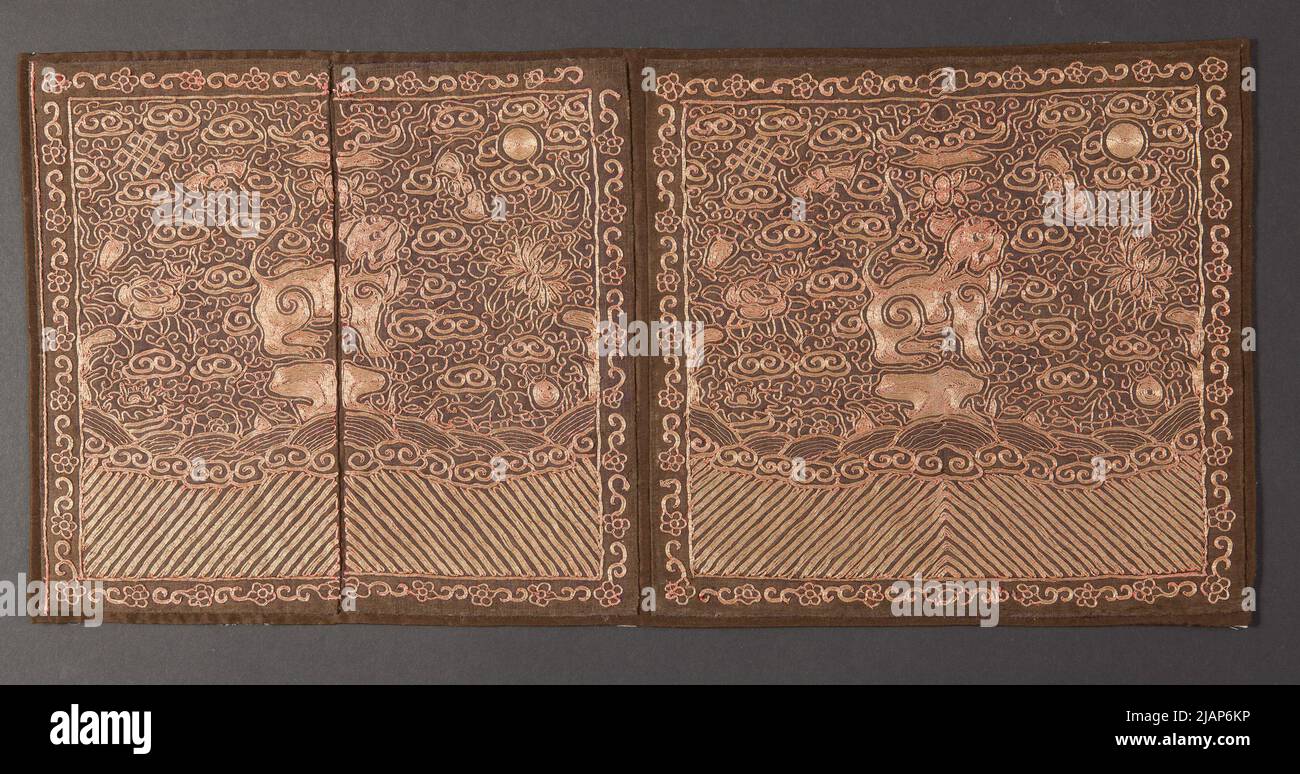 A pair of emblems of the mouth of a military official with the image of ...