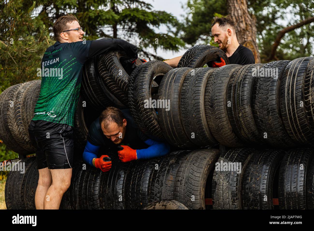 Poznan, Poland - June 2021: An hard extreme obstacle course Survival ...