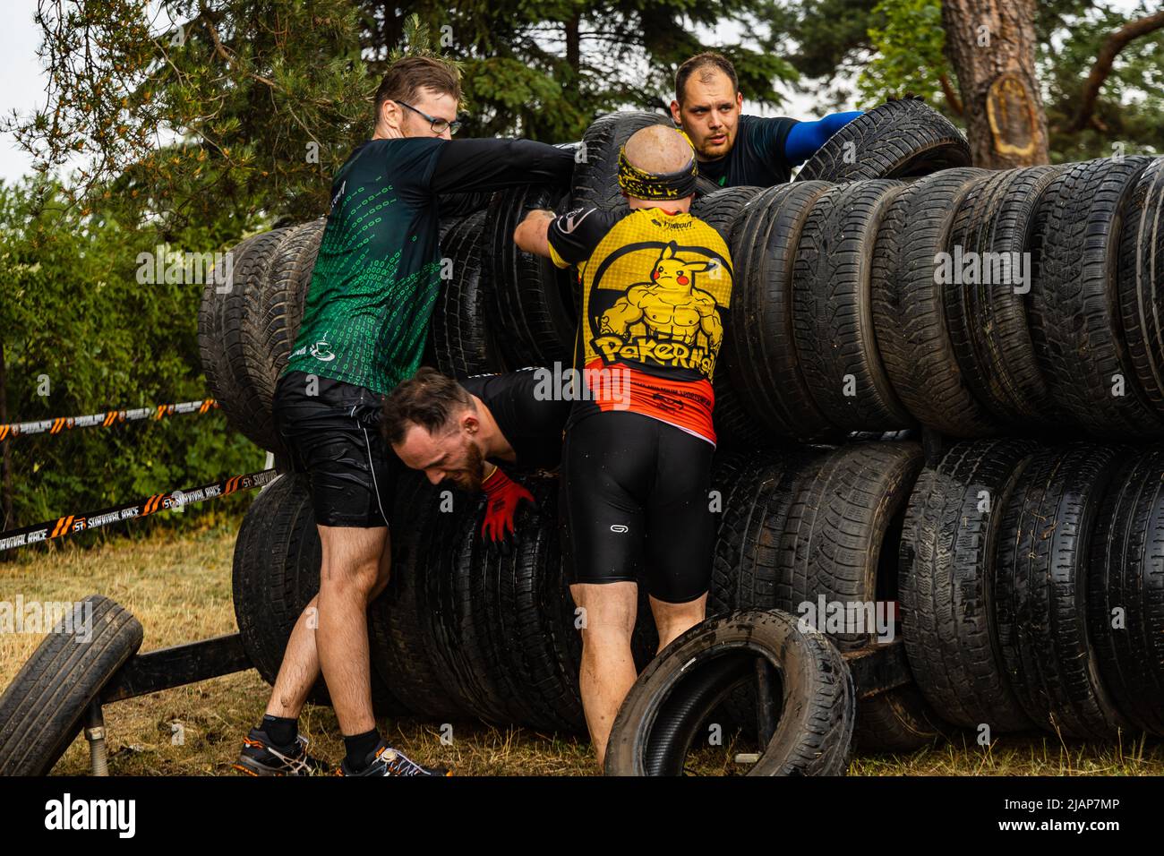 Poznan, Poland - June 2021: An hard extreme obstacle course Survival ...