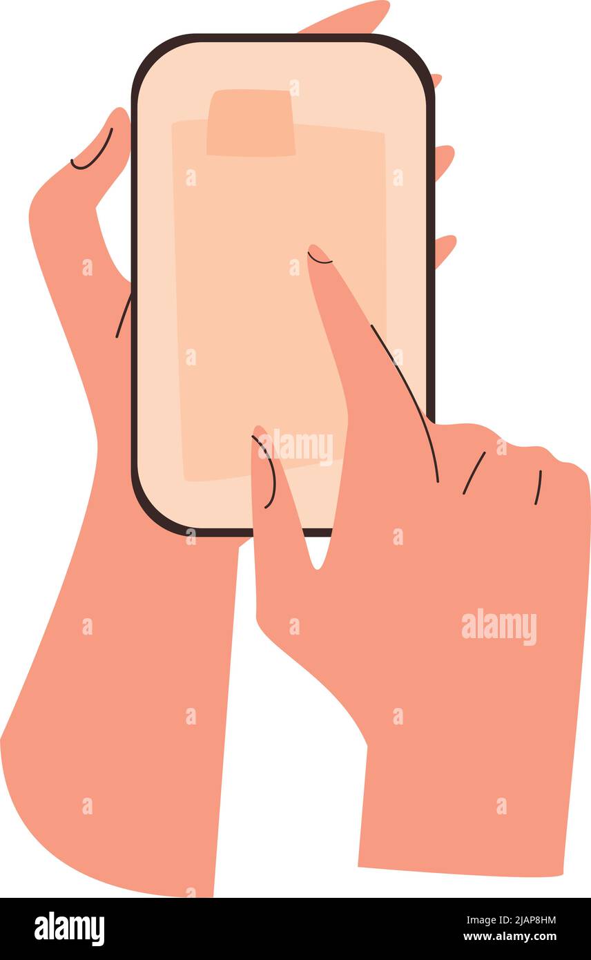 flat hands holding a cellphone Stock Vector Image & Art - Alamy