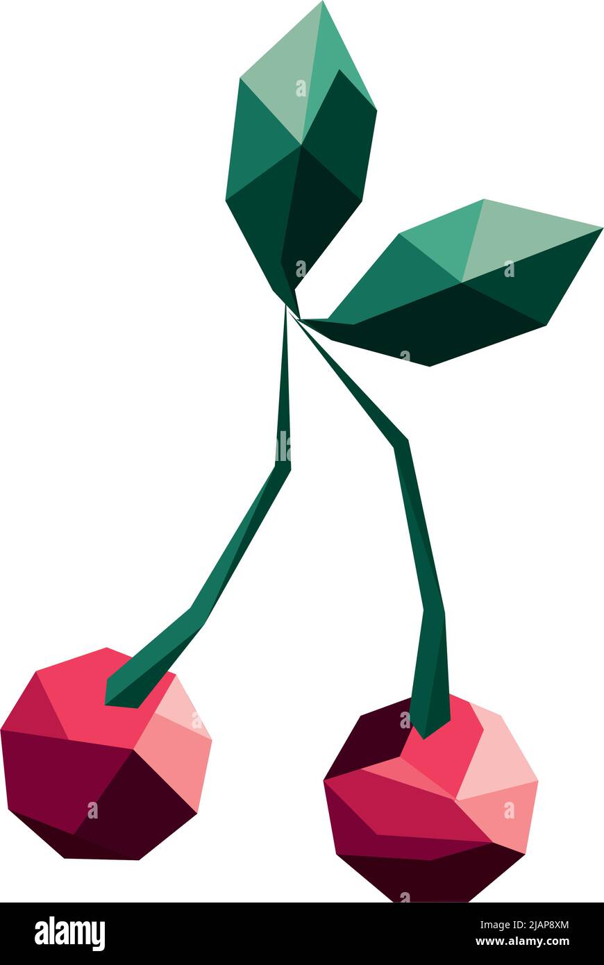 low poly cherry Stock Vector Image & Art - Alamy