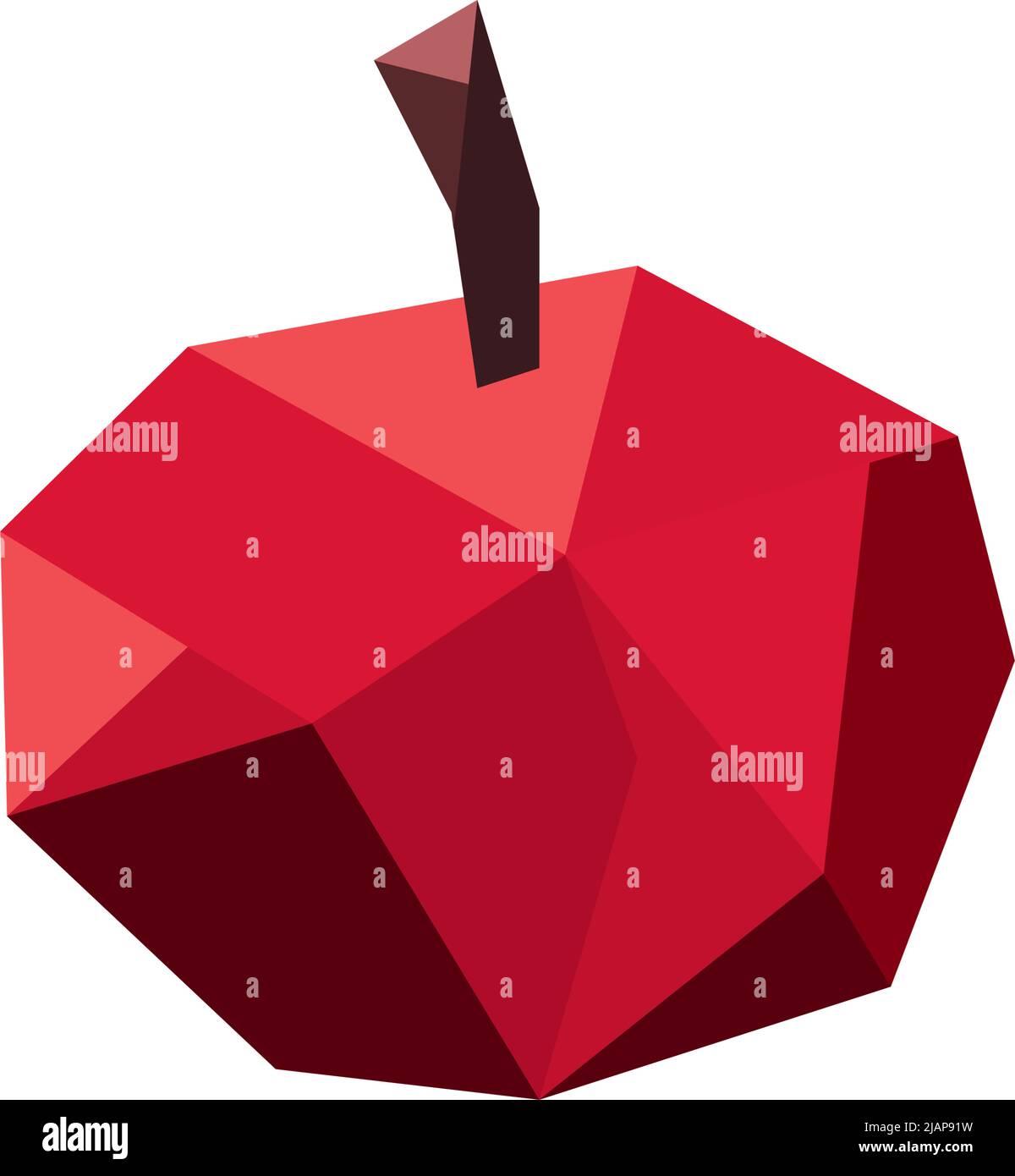 low poly apple Stock Vector Image & Art - Alamy