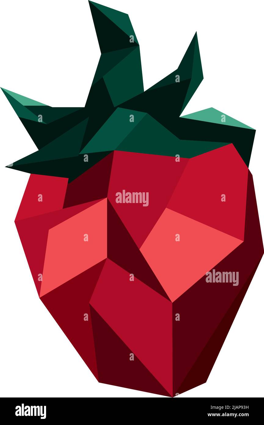 low poly strawberry Stock Vector Image & Art - Alamy