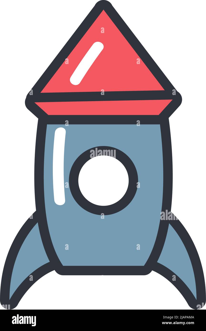 flat blue rocket design Stock Vector Image & Art - Alamy