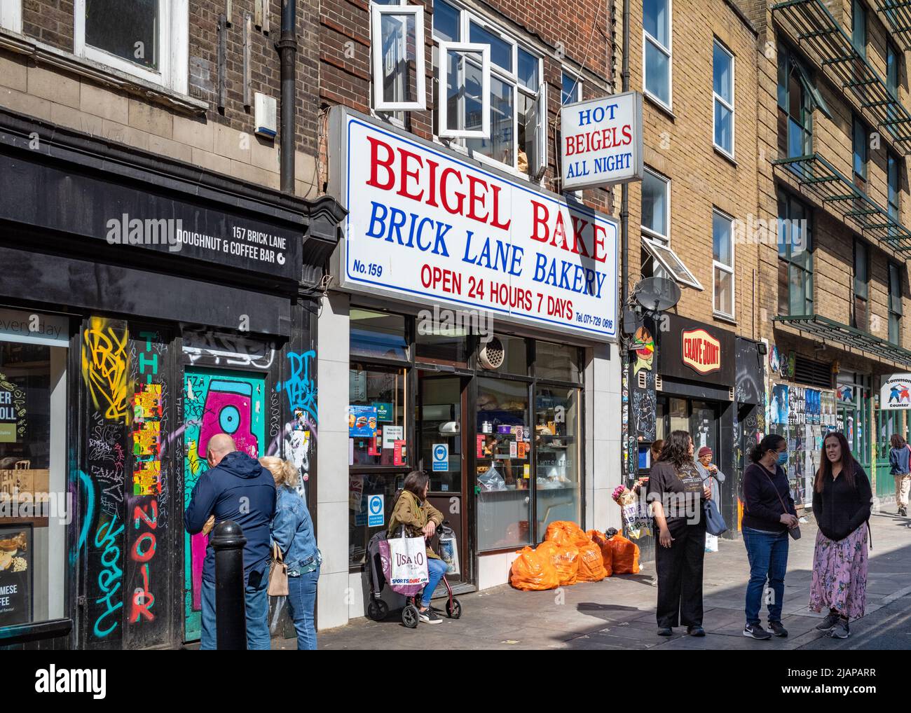 The famous Beigal Bake 24-hour bakery on Brick Lane in East London, UK ...