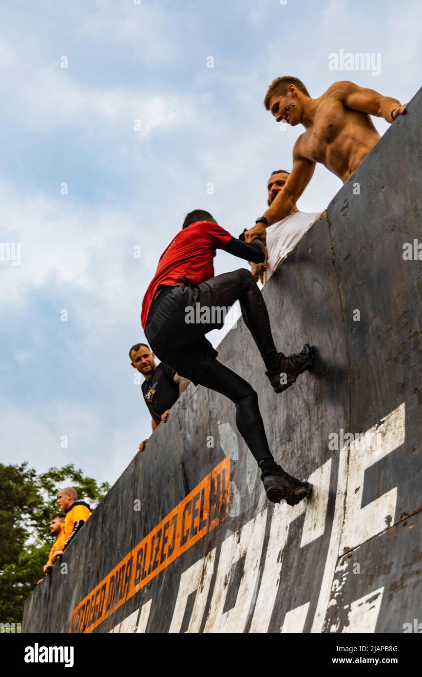 Poznan, Poland - June 2021: An hard extreme obstacle course Survival ...