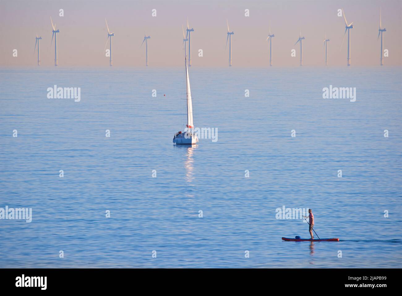 Wind turbines in english channel hi-res stock photography and images ...