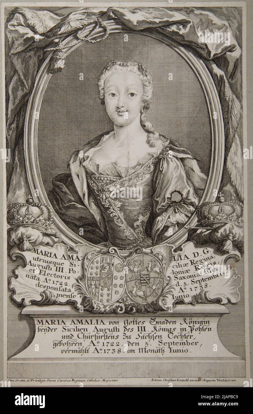 Maria Amalia D. G. Both of Sicily Queen August 3 Polish King of the ...