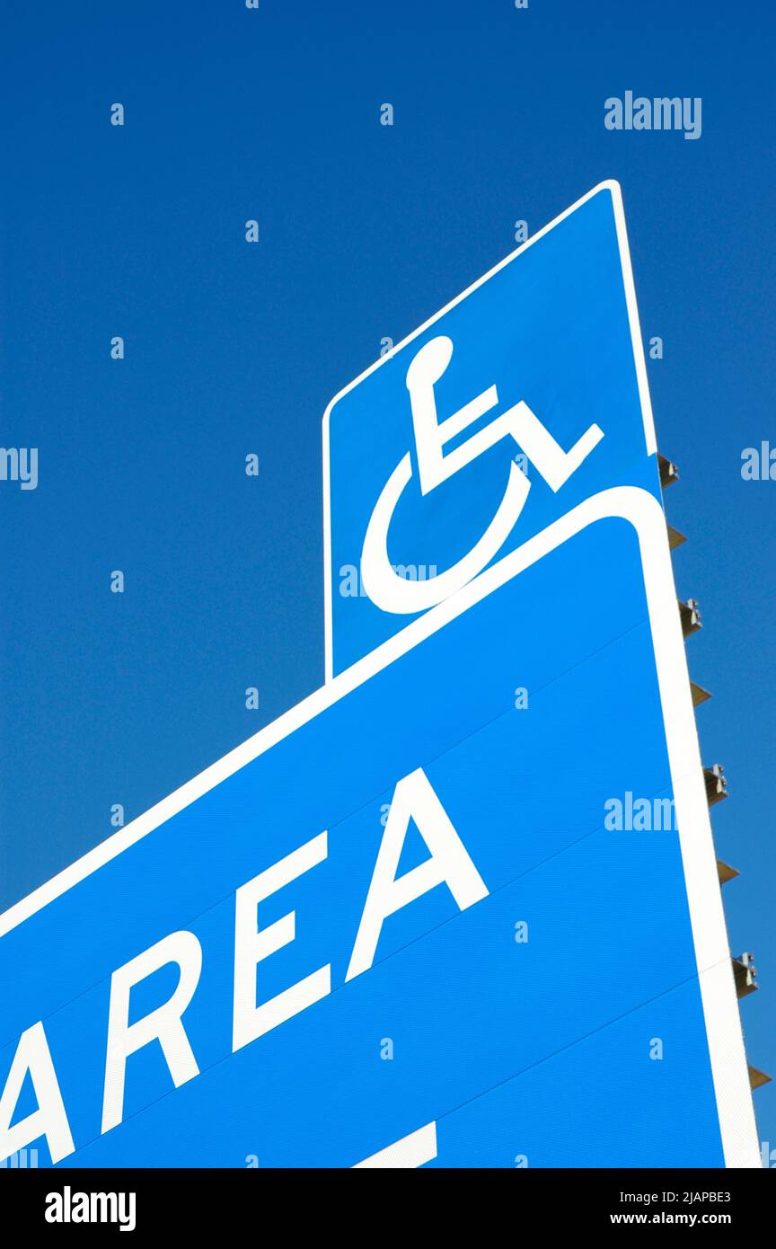 Picnic sign sat off ramp on freeway with wheelchair accessible ...