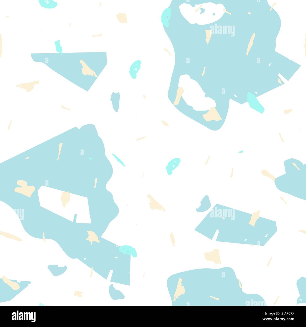 Terrazzo seamless pattern. Blue classic flooring texture. Background ...