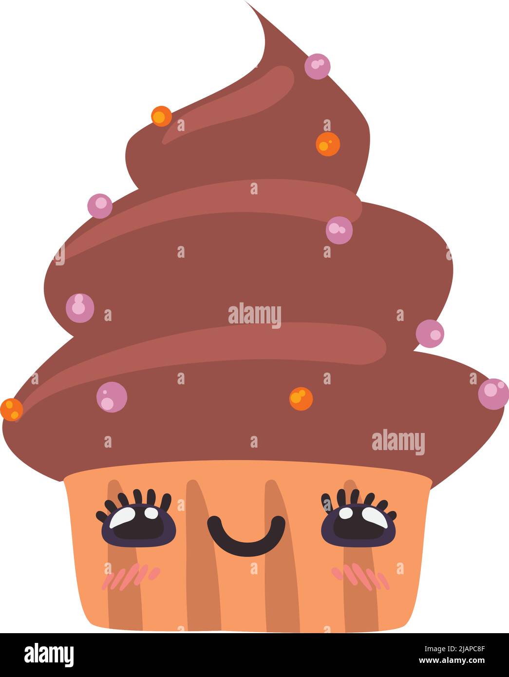 flat kawaii cupcake design Stock Vector Image & Art - Alamy