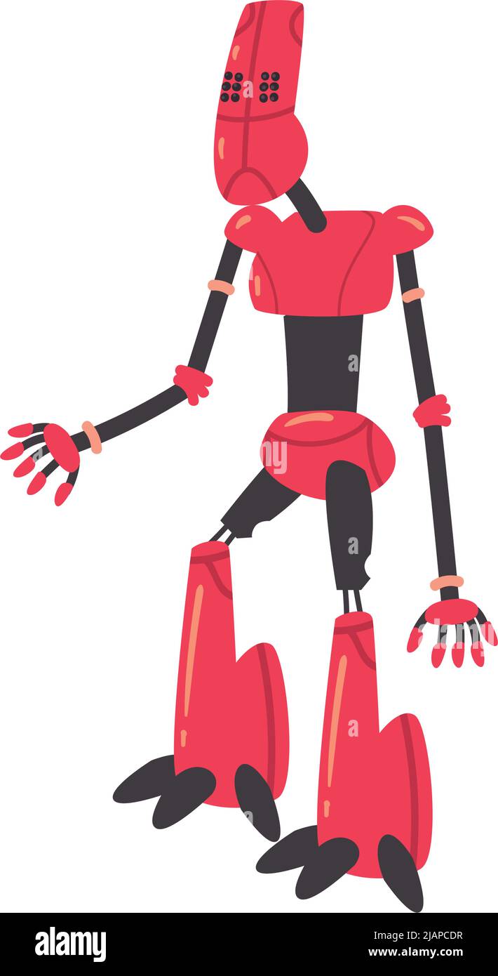 flat red robot design Stock Vector Image & Art - Alamy