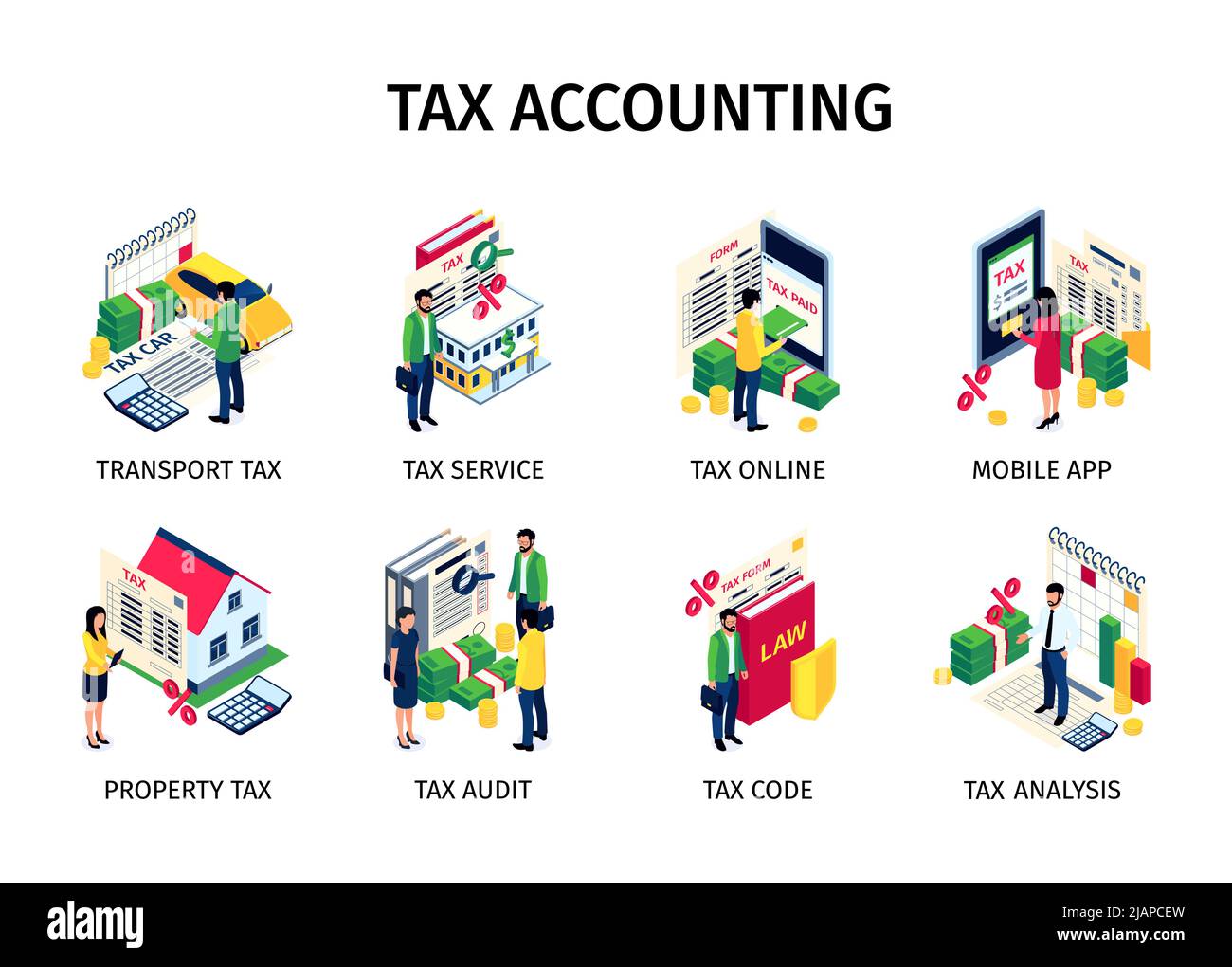 Tax accounting set of tax audit tax code tax analysis mobile ...