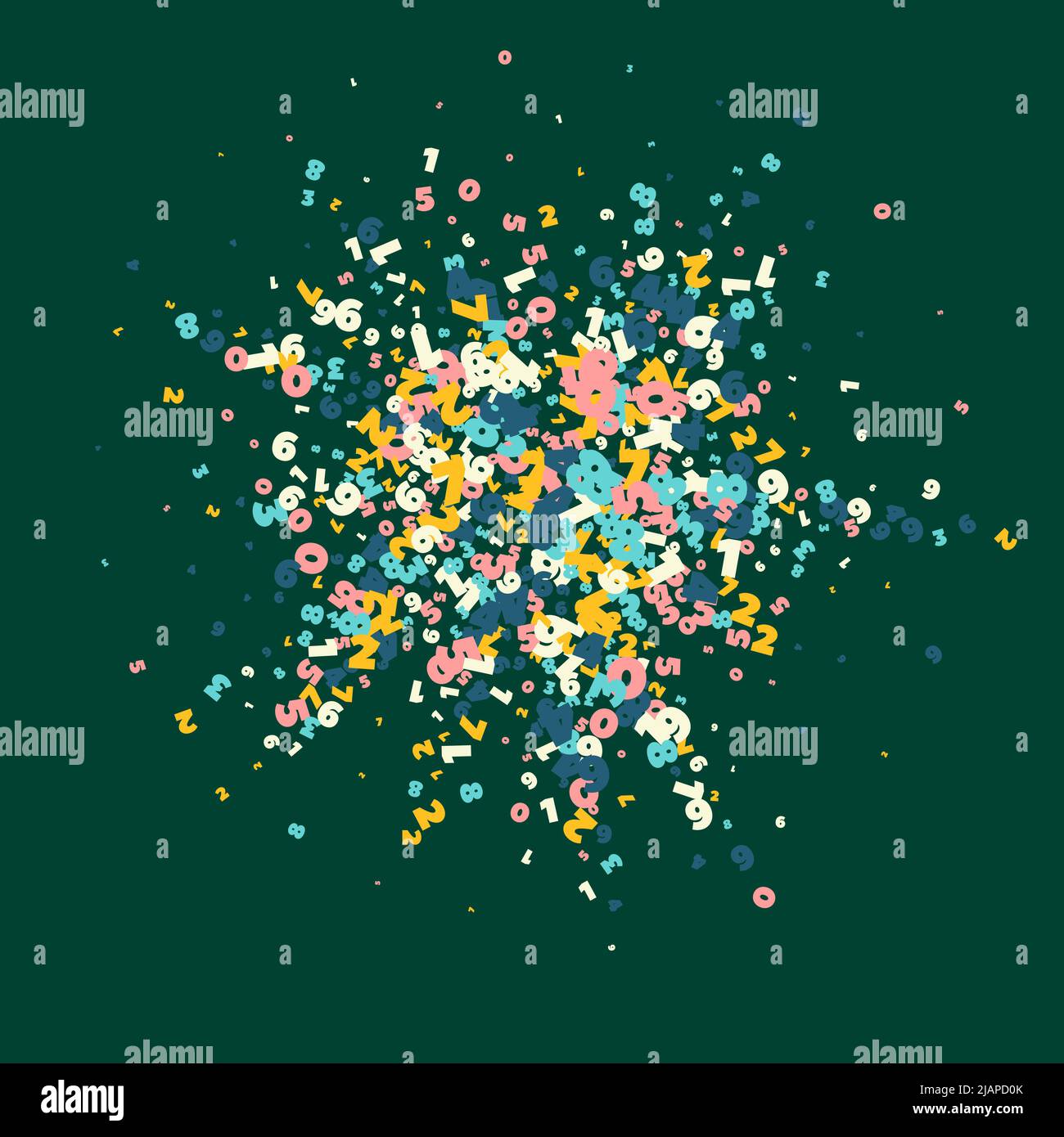 Falling light numbers. Math study concept with flying digits. Classy ...