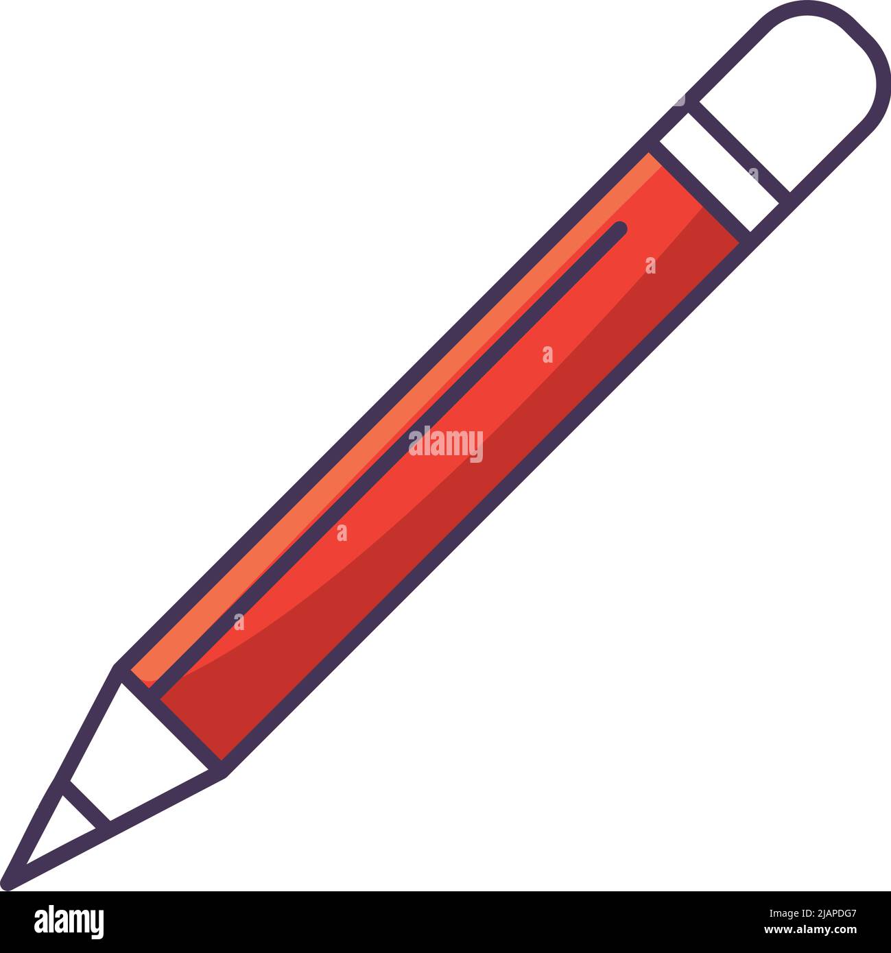 flat red pencil design Stock Vector Image & Art - Alamy