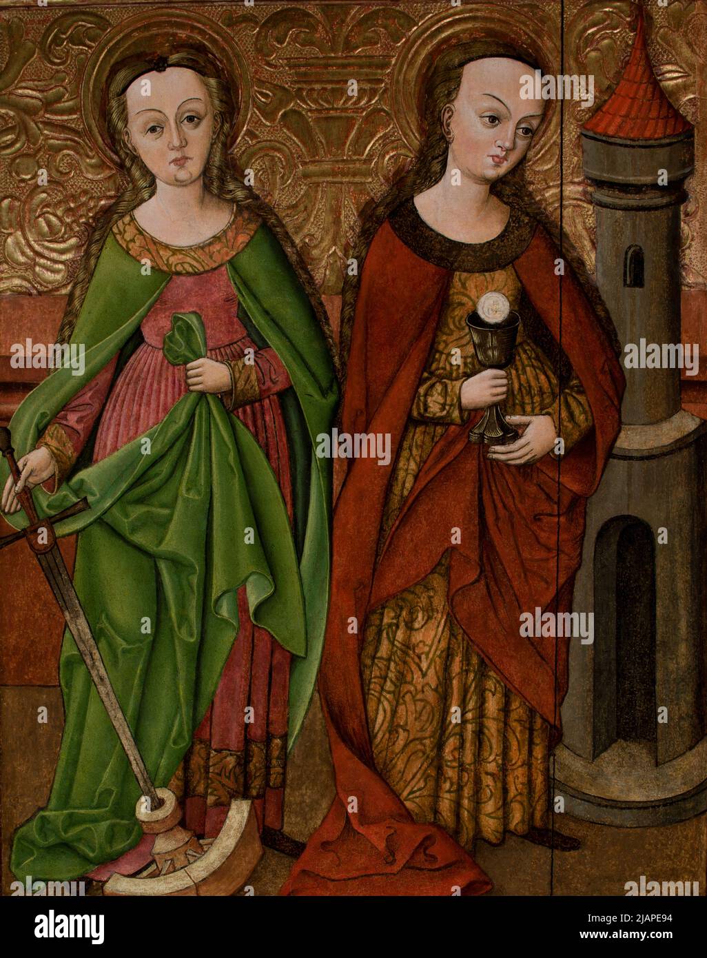 Saints Catherine and Barbara; Saints Martha and Dorothy; Rising of ...