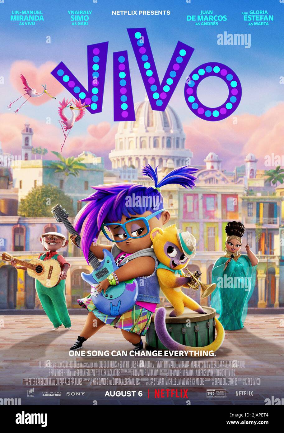 VIVO, US poster, top from left: Andres (voice: Juan de Marcos Gonzalez ...