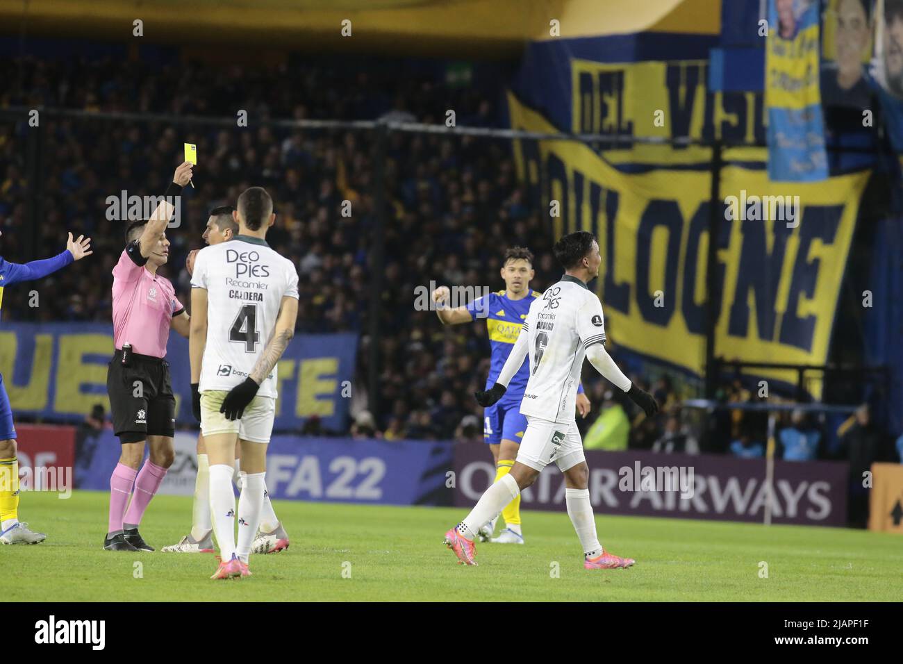 The soccer team Boca Juniors at the Libertadores Cup play against ...