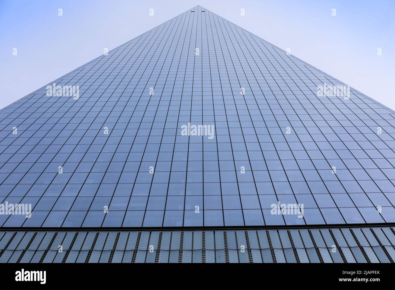 View from ground up to the apex of one face of the One World Trade ...