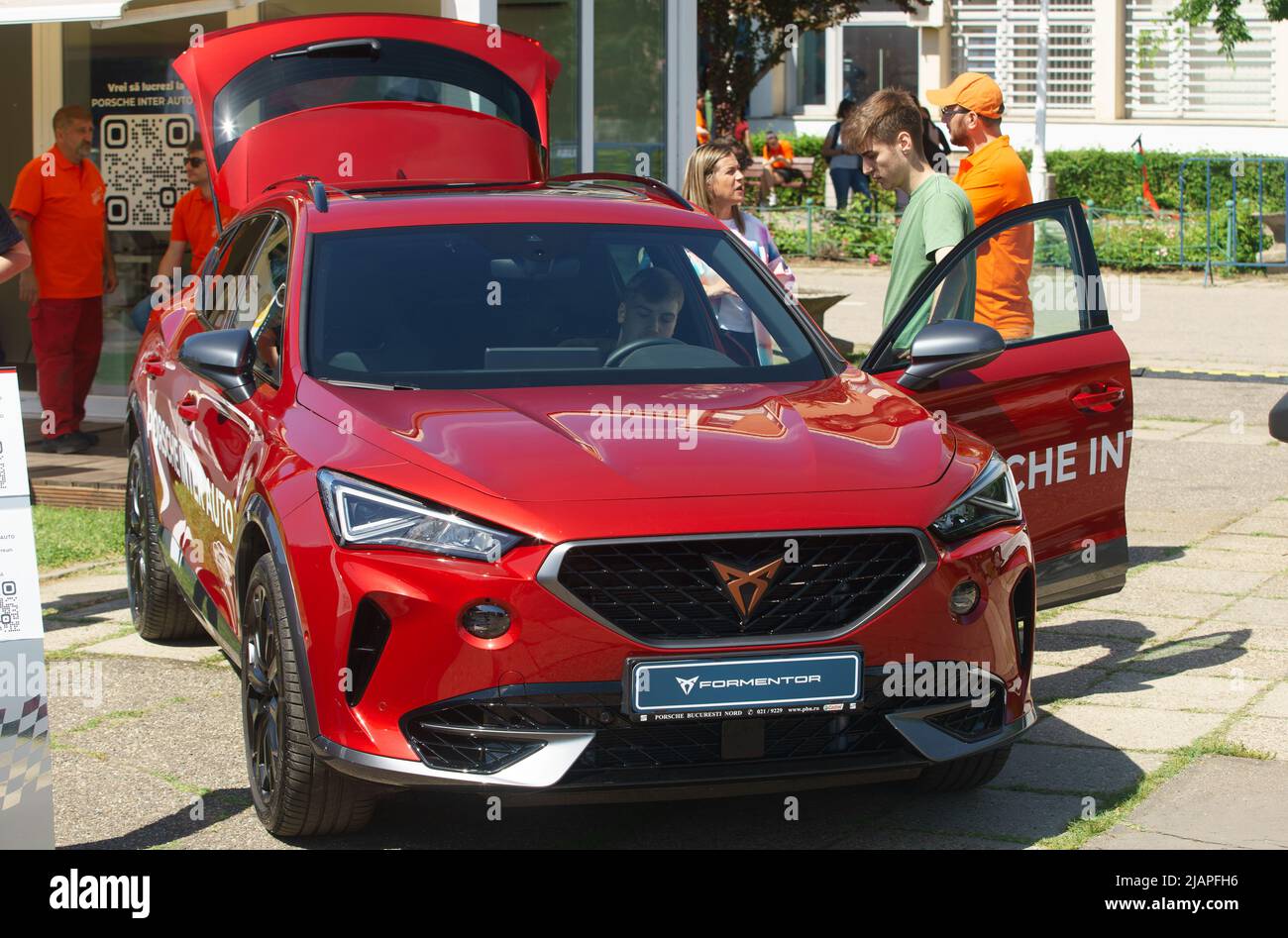 Bucharest, Romania - May 20, 2020: A red CUPRA Formentor car. This ...