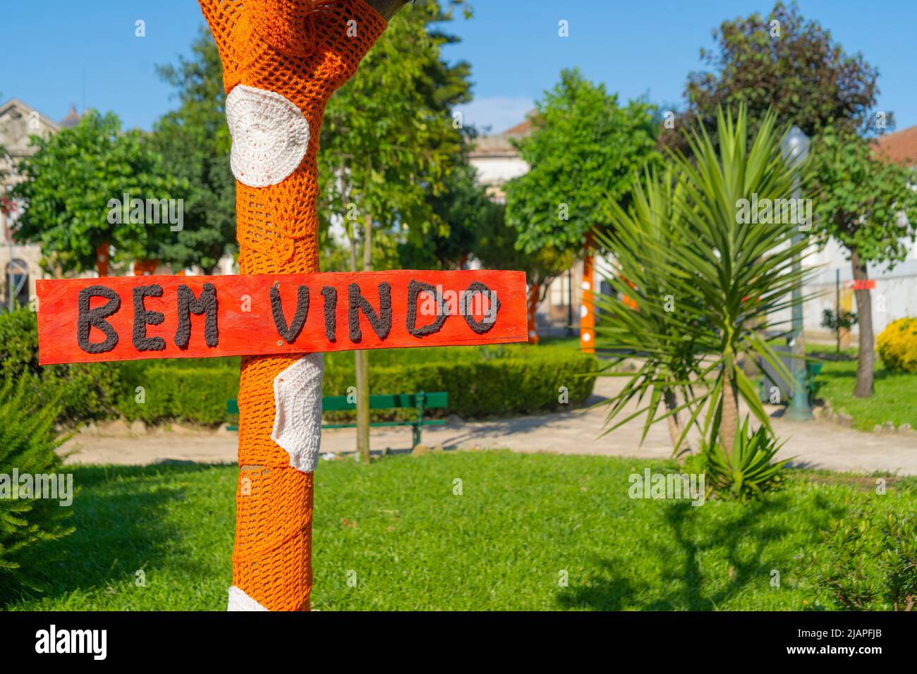 Bem Vindo - welcome lettering in Portuguese Stock Photo - Alamy