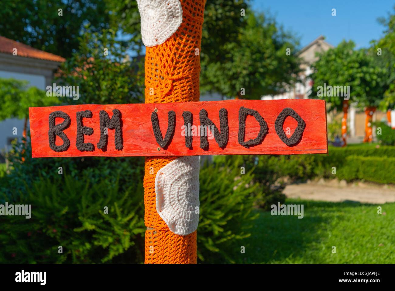 Bem Vindo - welcome lettering in Portuguese Stock Photo - Alamy
