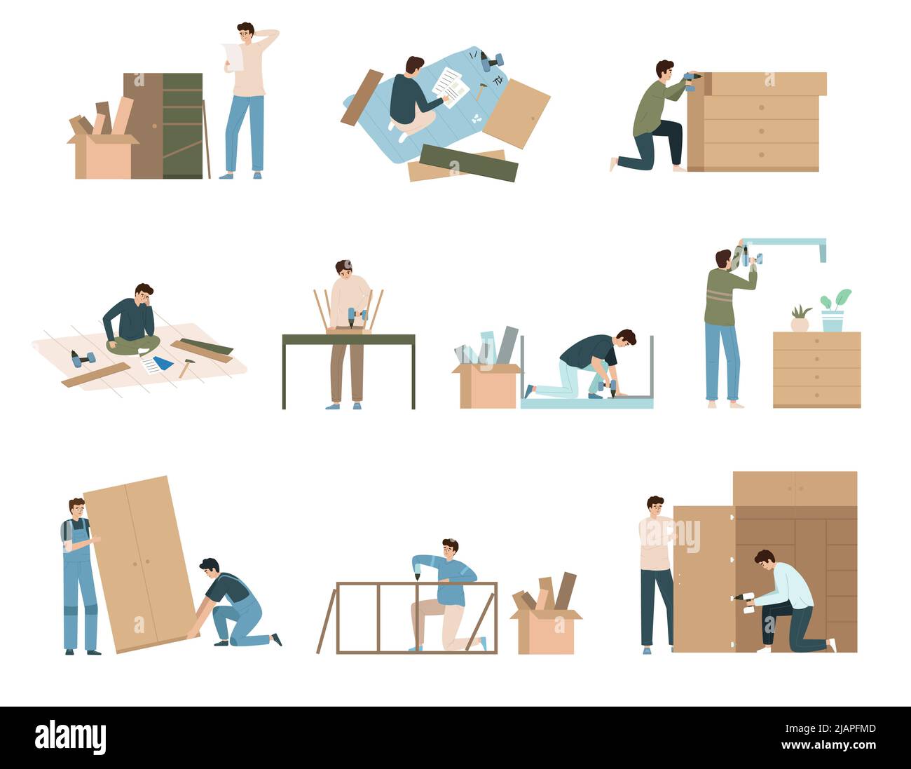 Furniture assembly process Cut Out Stock Images & Pictures - Alamy