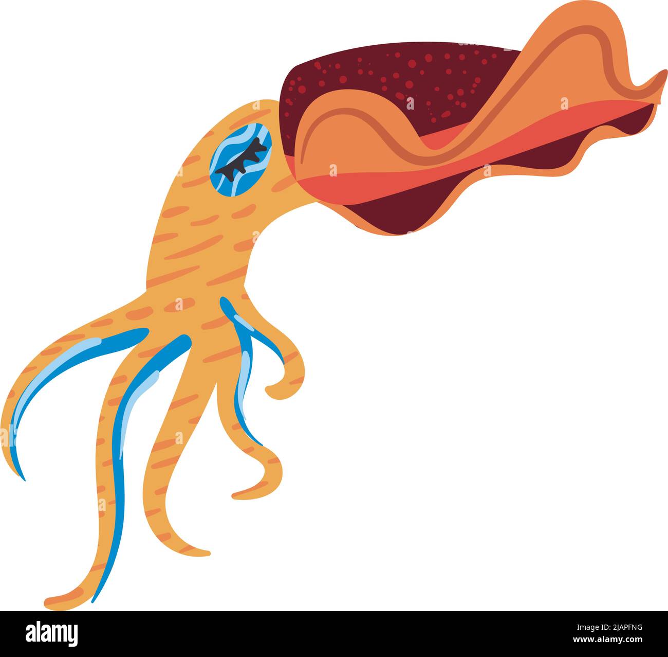 flat orange octopus Stock Vector Image & Art - Alamy