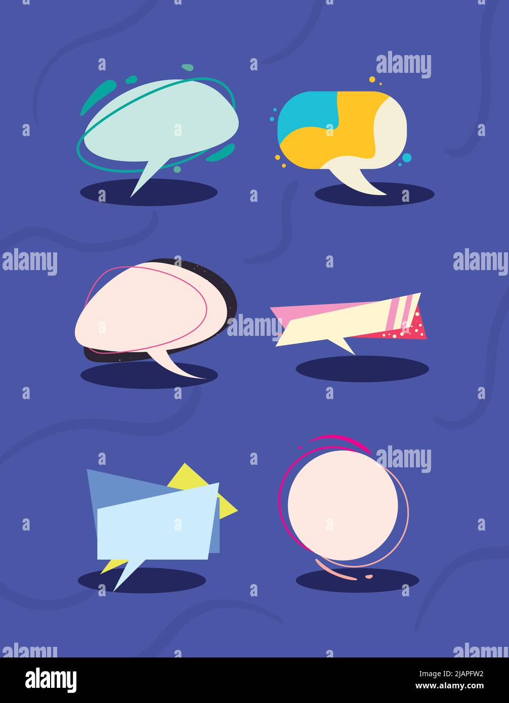 six flat text balloons Stock Vector Image & Art - Alamy