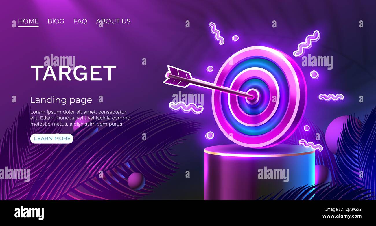 Target neon landing page hi-res stock photography and images - Alamy