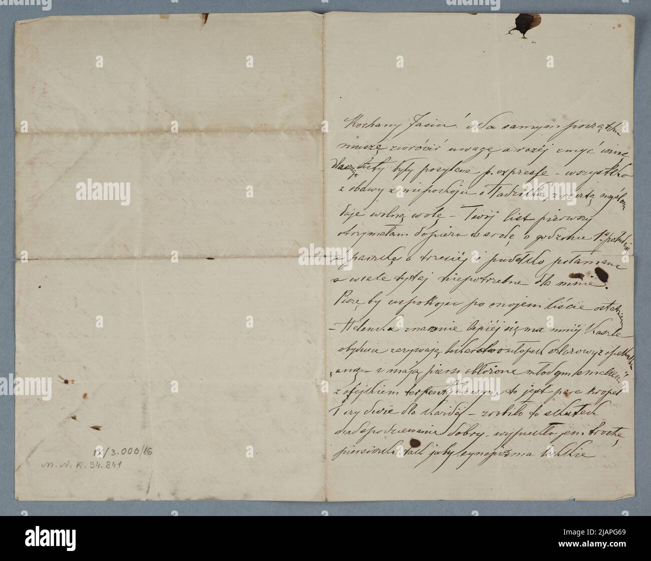 Teodora Matejkowa's letter to Jan's husband. Dear Jasiu! At the very ...