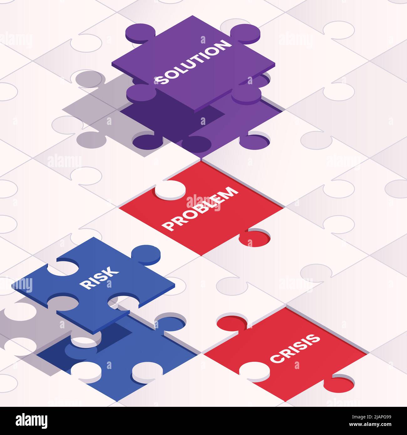 Crisis management and problem solution concept with abstract puzzle ...