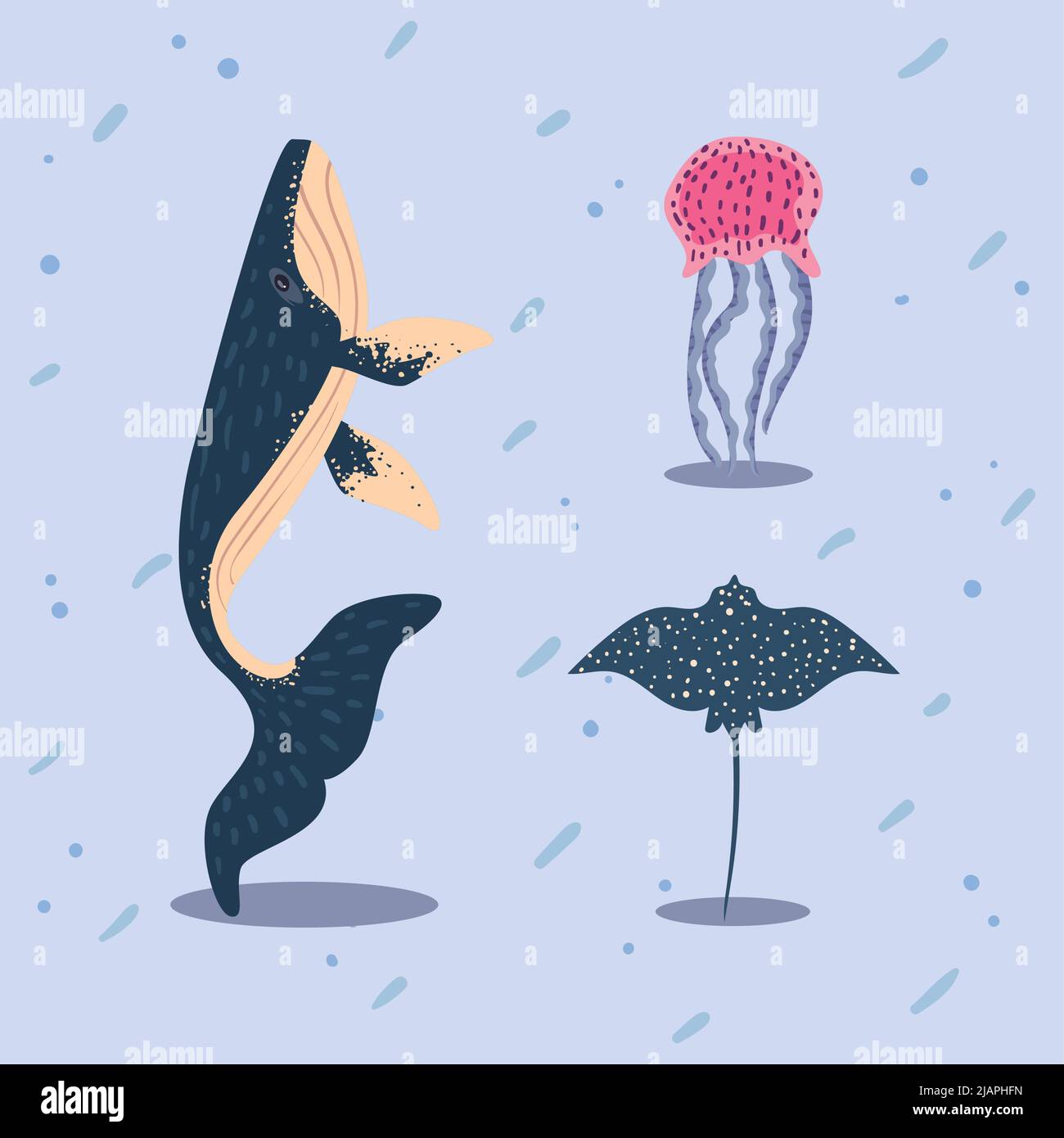 three flat marine animals Stock Vector Image & Art - Alamy