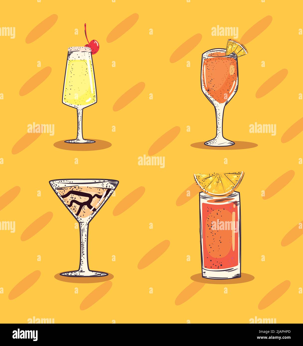 Glasses cold gin tonic Stock Vector Images - Alamy