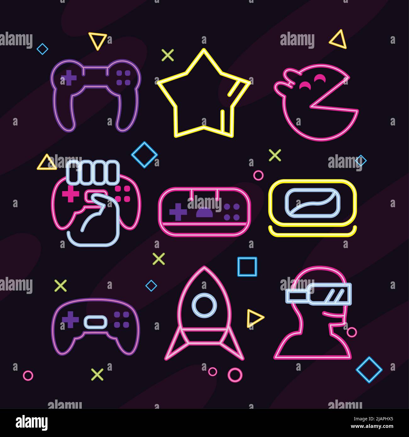 Virtual reality games flat Stock Vector Images - Alamy