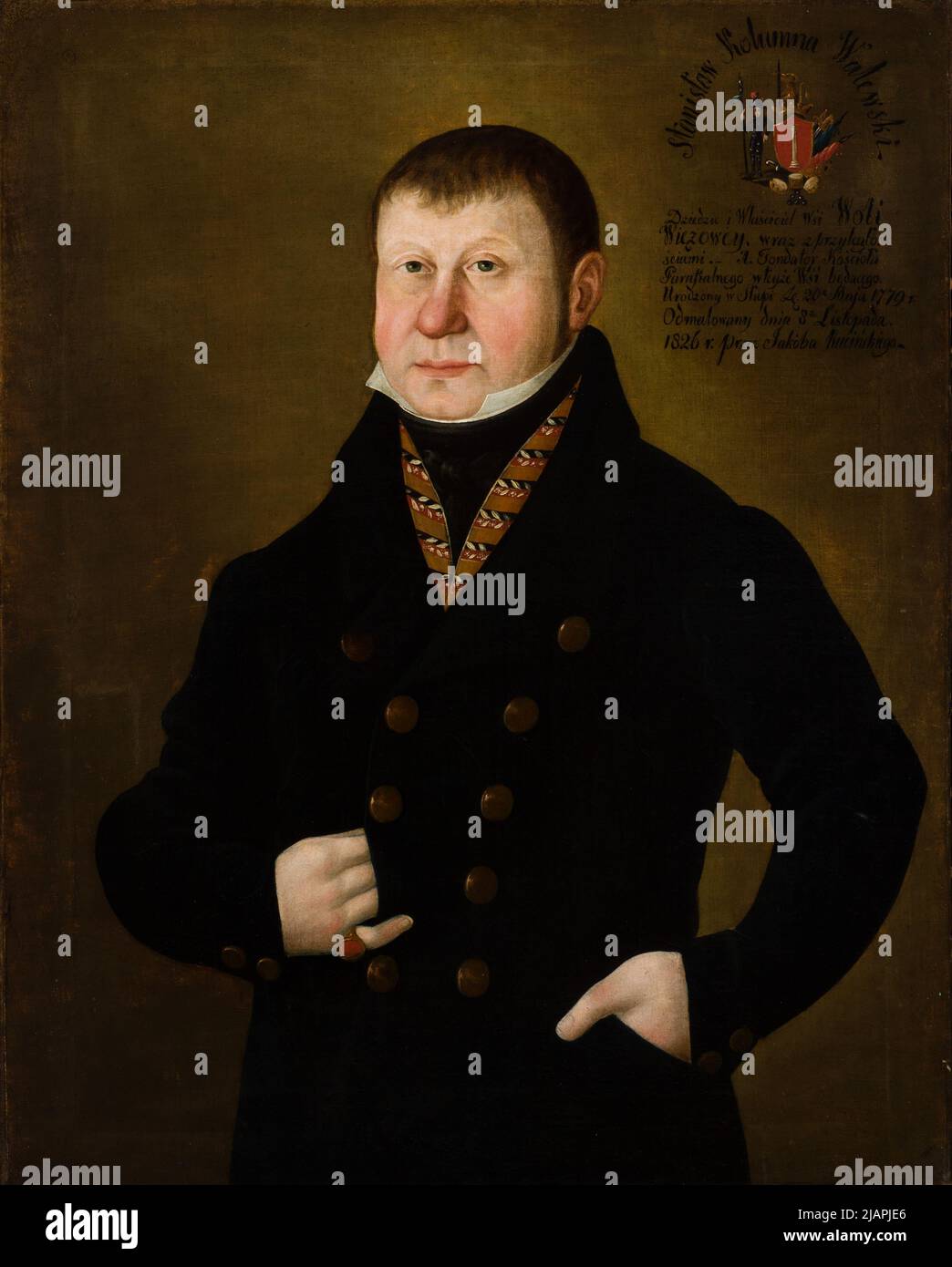 Portrait of Stanisław Walewski Coat of ARMS Column Hand Ski, Jakub ...