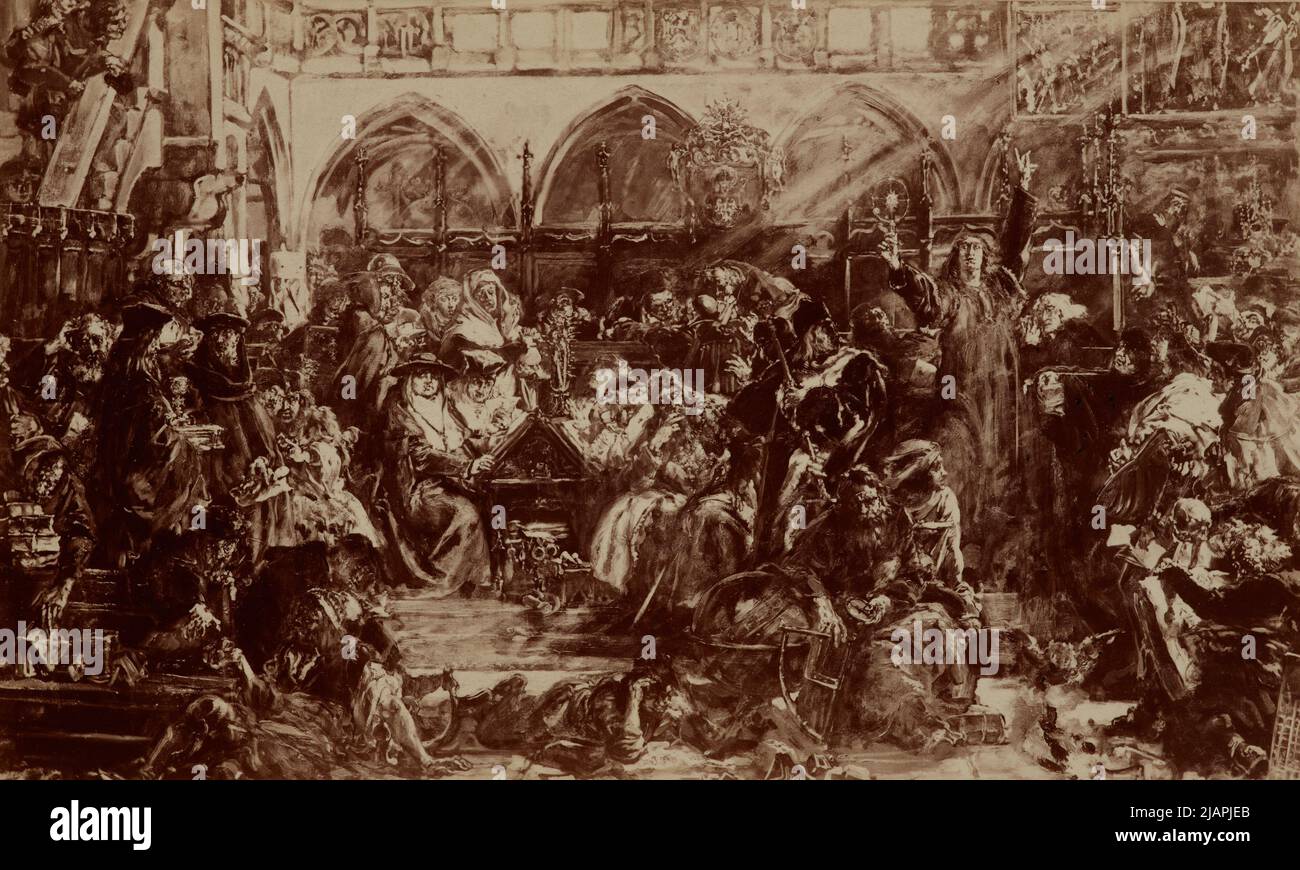 Photograph of Jan Matejko's painting Influence of the University on the ...