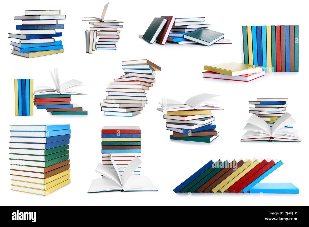 Set of many books isolated on white Stock Photo - Alamy
