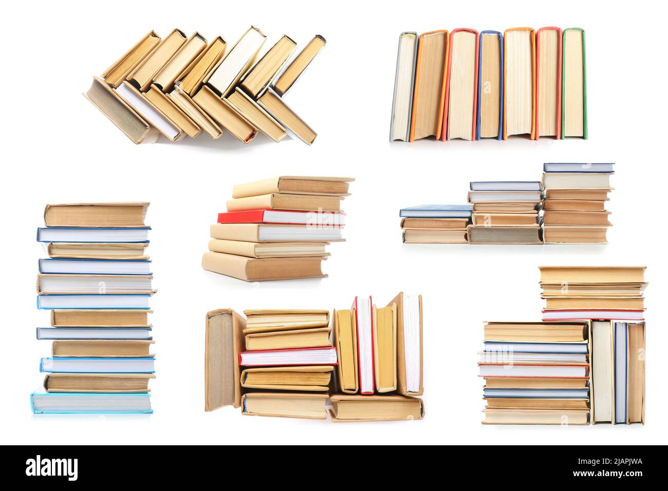 Set of many books isolated on white Stock Photo - Alamy