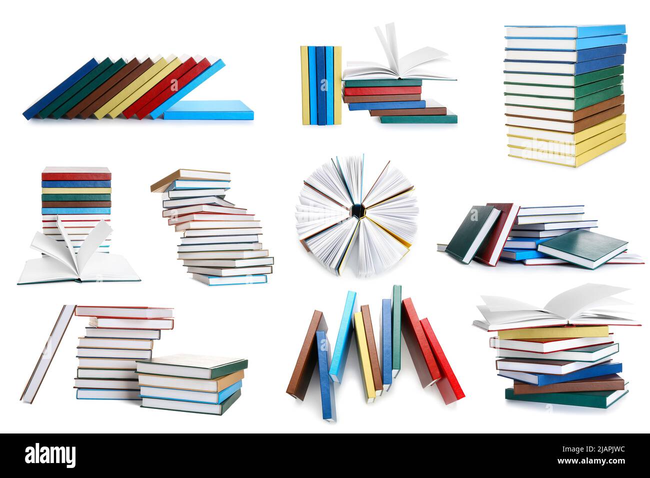 Set of many books isolated on white Stock Photo - Alamy