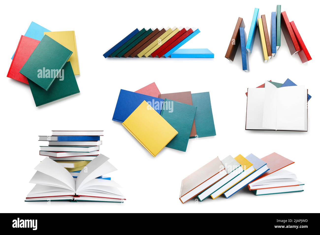 Set of many books isolated on white Stock Photo - Alamy