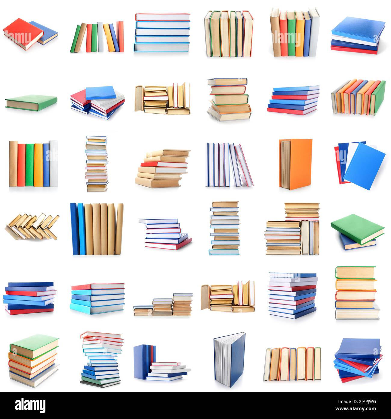 Set of many books isolated on white Stock Photo - Alamy