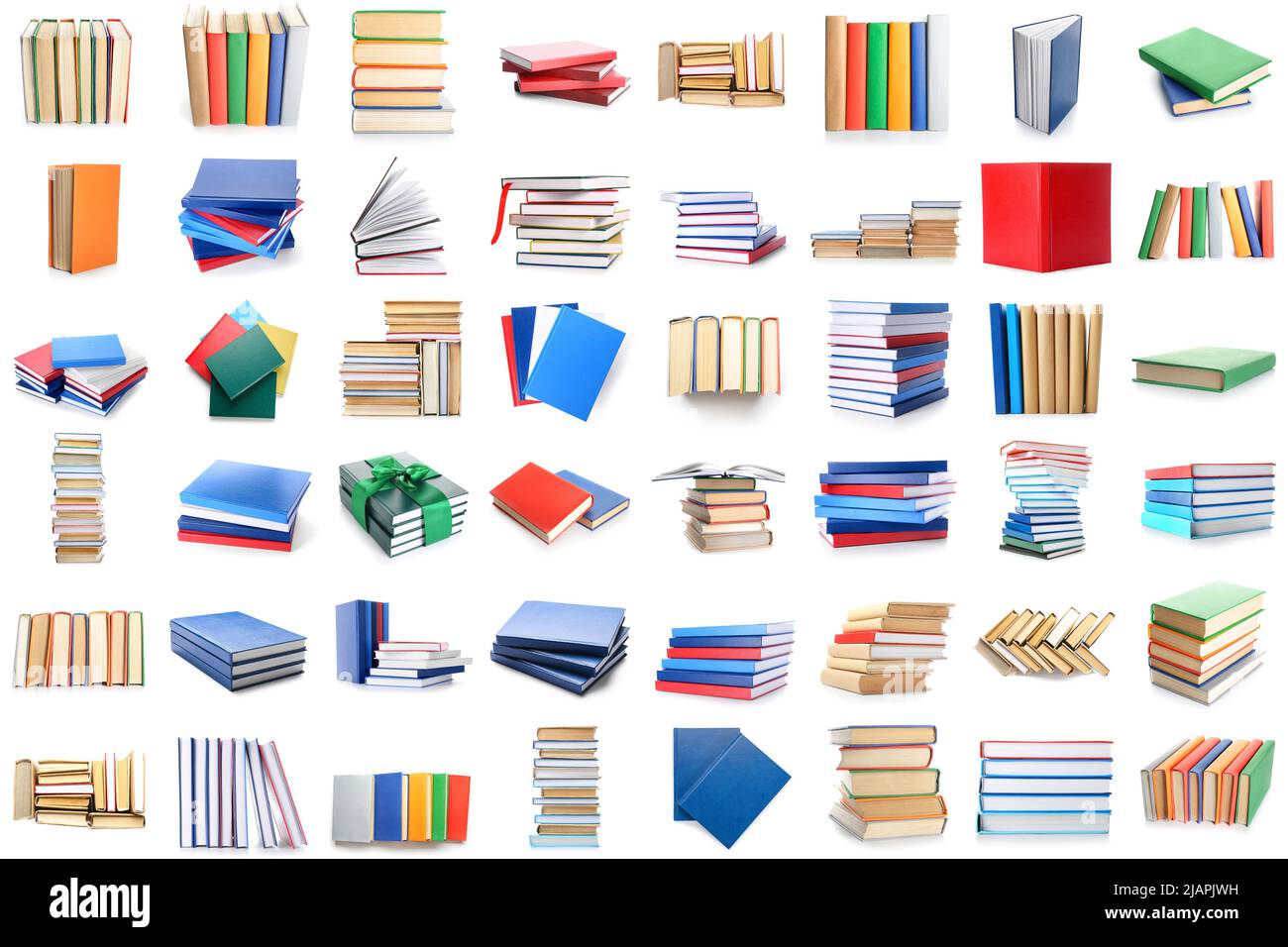 Set of many books isolated on white Stock Photo - Alamy