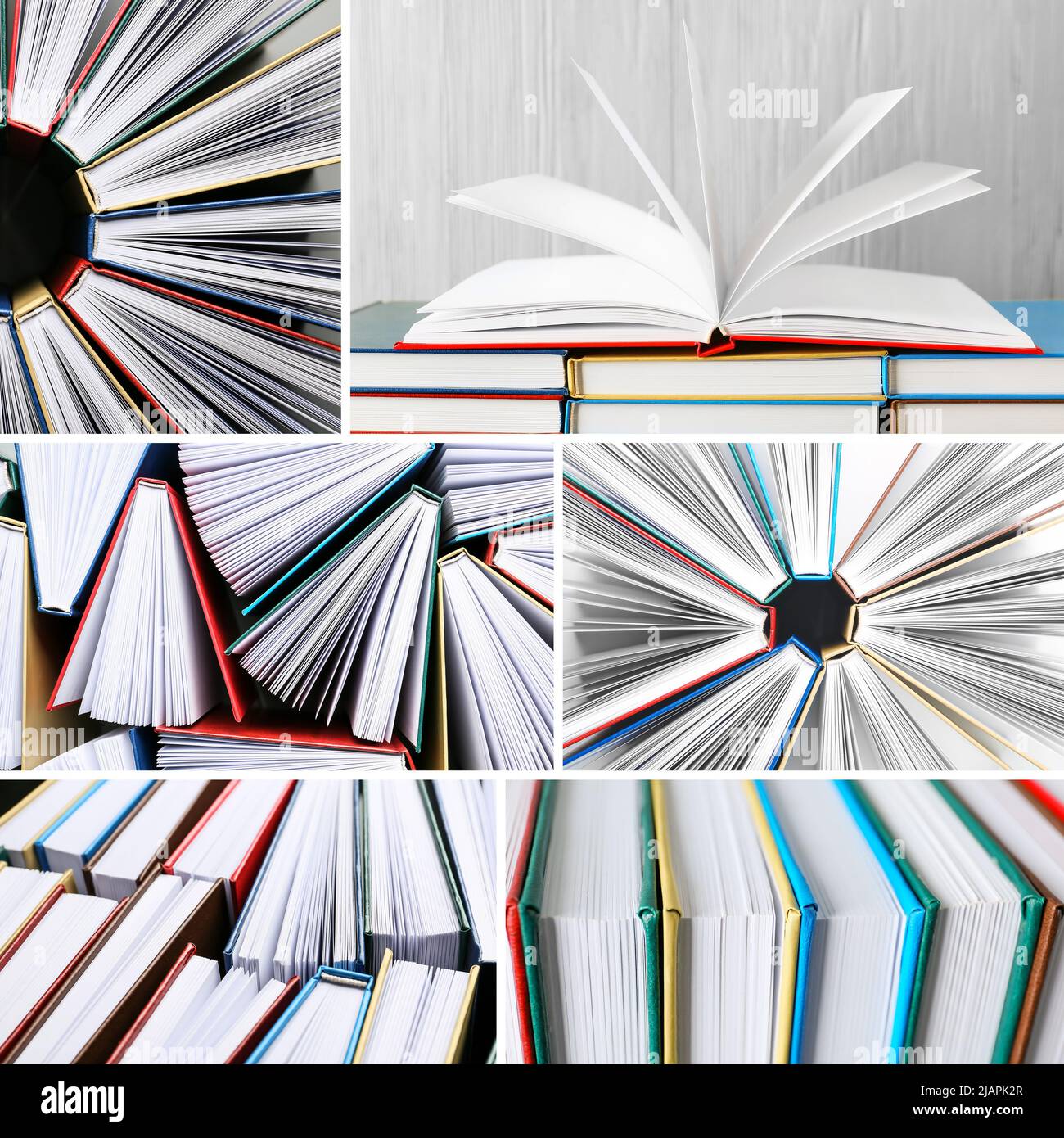 Collage with many different books Stock Photo - Alamy