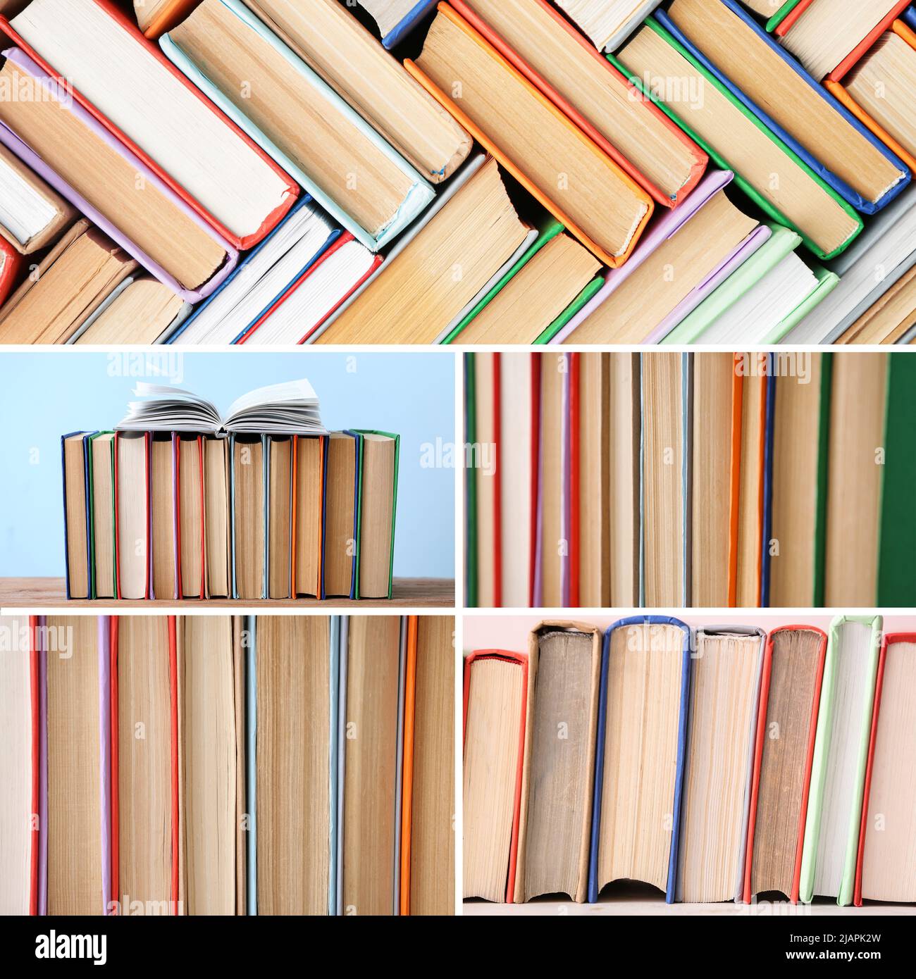 Collage with book pages hi-res stock photography and images - Alamy